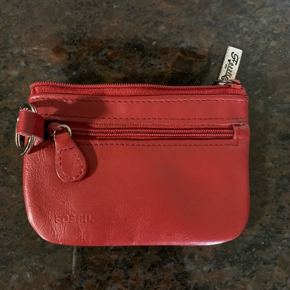 Fossil | Accessories | Fossil Red Leather Change Purseid Holder | Poshmark